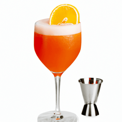 Aperol Sunset, Aperol and orange juice cocktail with foam