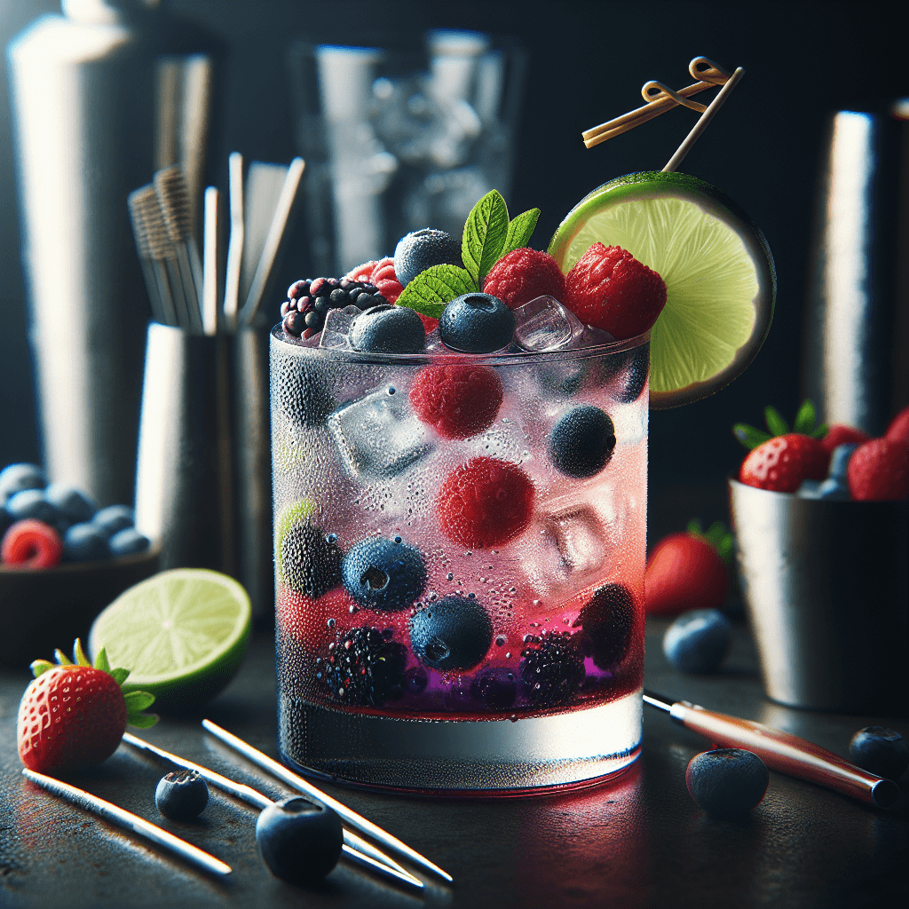 Arctic Berry Bliss, Citrus-berry vodka cocktail, refreshing and potent