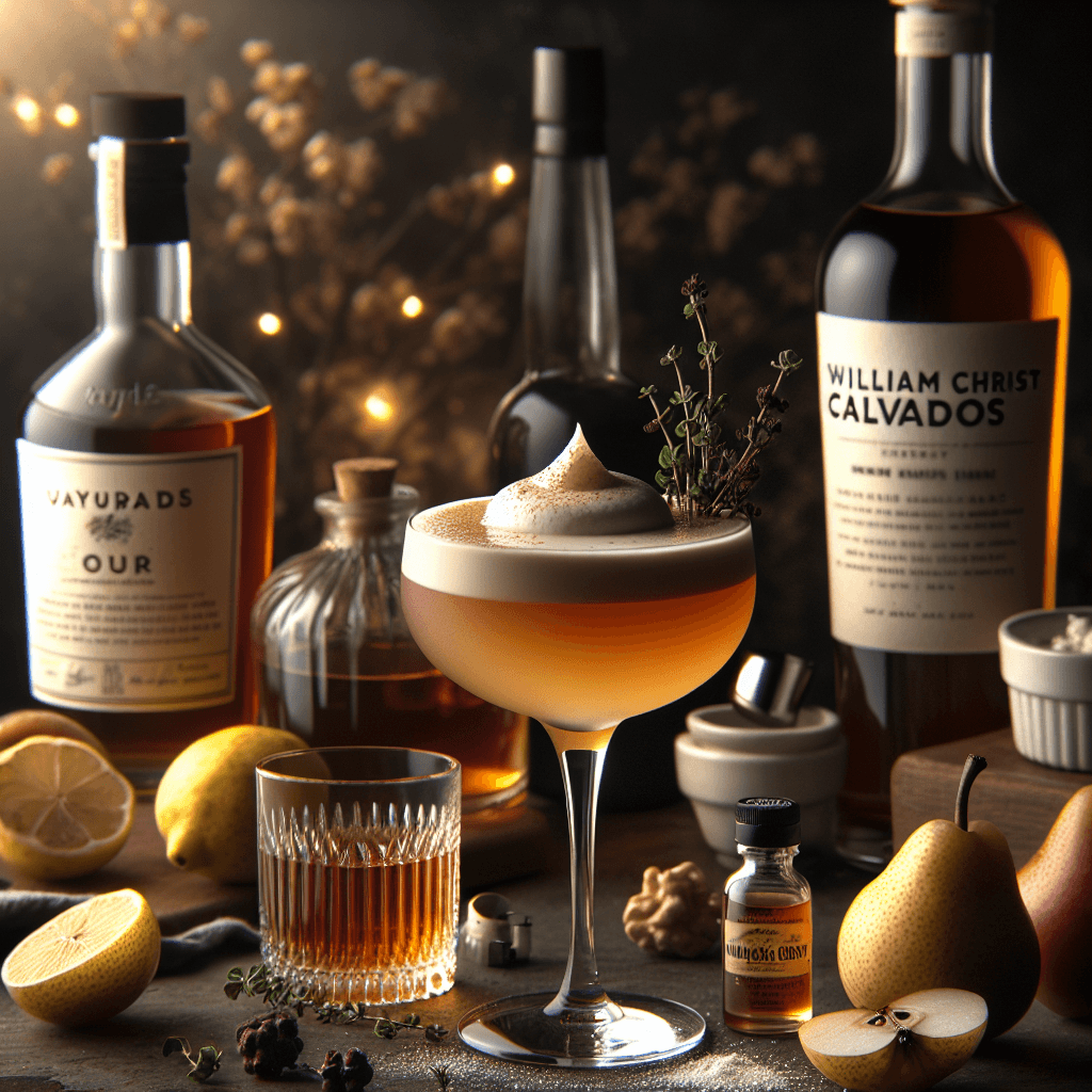 Autumn Orchard Sour, Autumn-inspired sour with Calvados and pear brandy