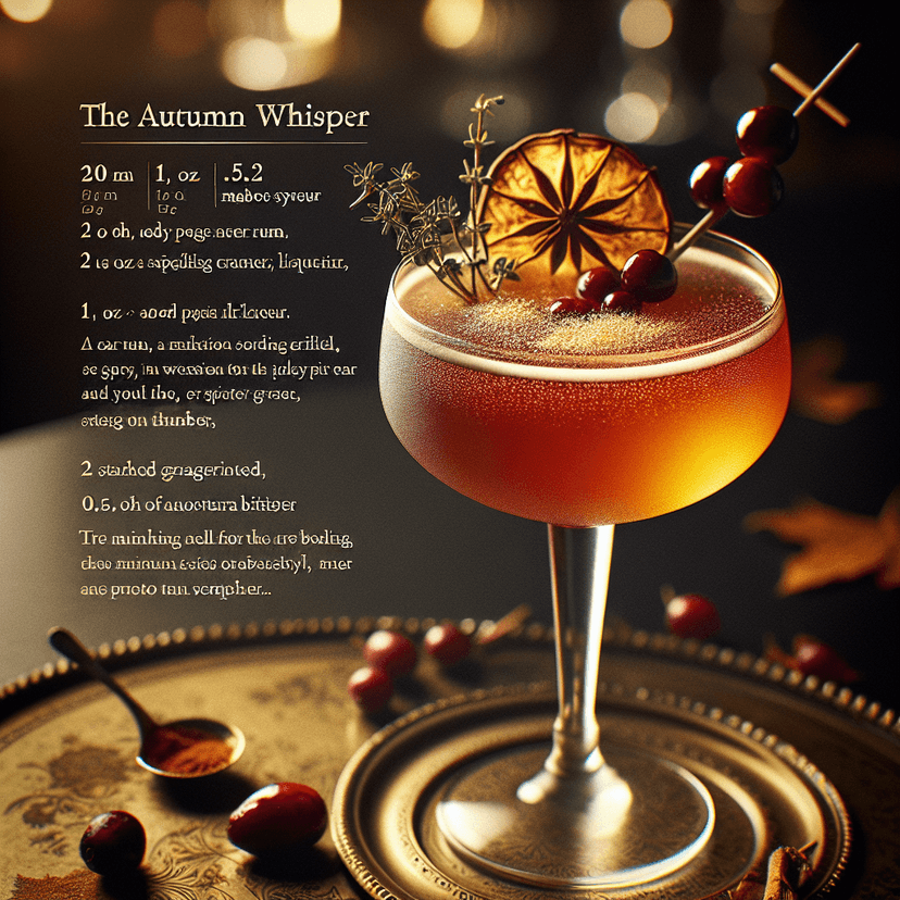 Autumn Whisper, Fall cocktail with warm spices and autumn fruits