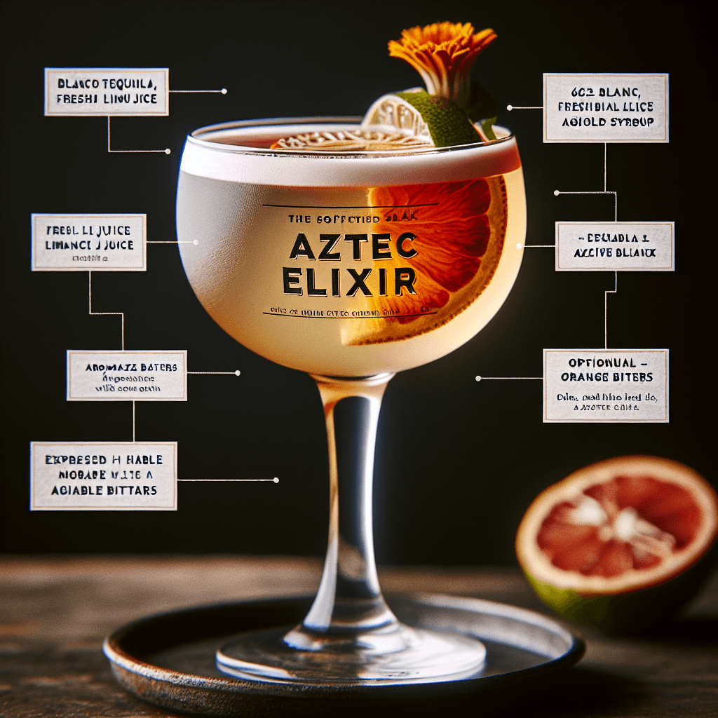 Aztec Elixir, tantalizing aperitif cocktail with tequila and herbal ...