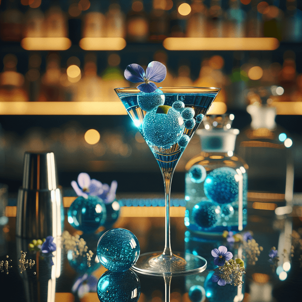 Azure Dream Spherification, An avant-garde cocktail with a mesmerizing ...