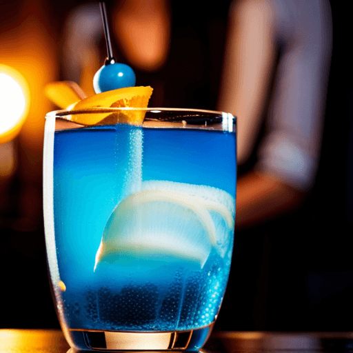 Azure Elegance, Sophisticated cocktail with botanicals and creamy sweetness
