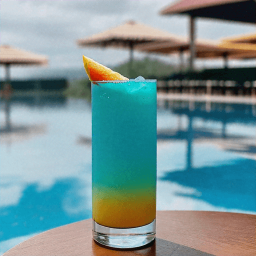 Azure Melon Splash, Tropical cocktail with blue curaçao, melon liqueur ...