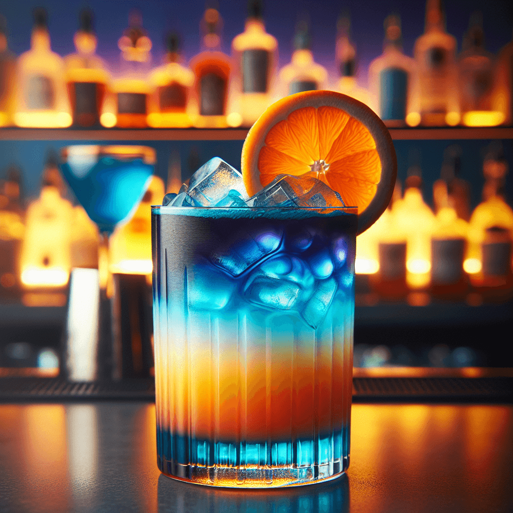 Azure Sunset Fizz, Refreshing cocktail capturing the essence of a ...