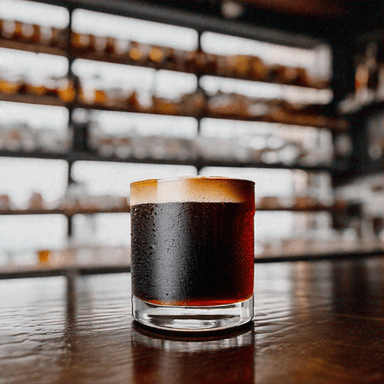 Barrel Bold, Root beer schnapps, spiced bourbon, maple syrup shot