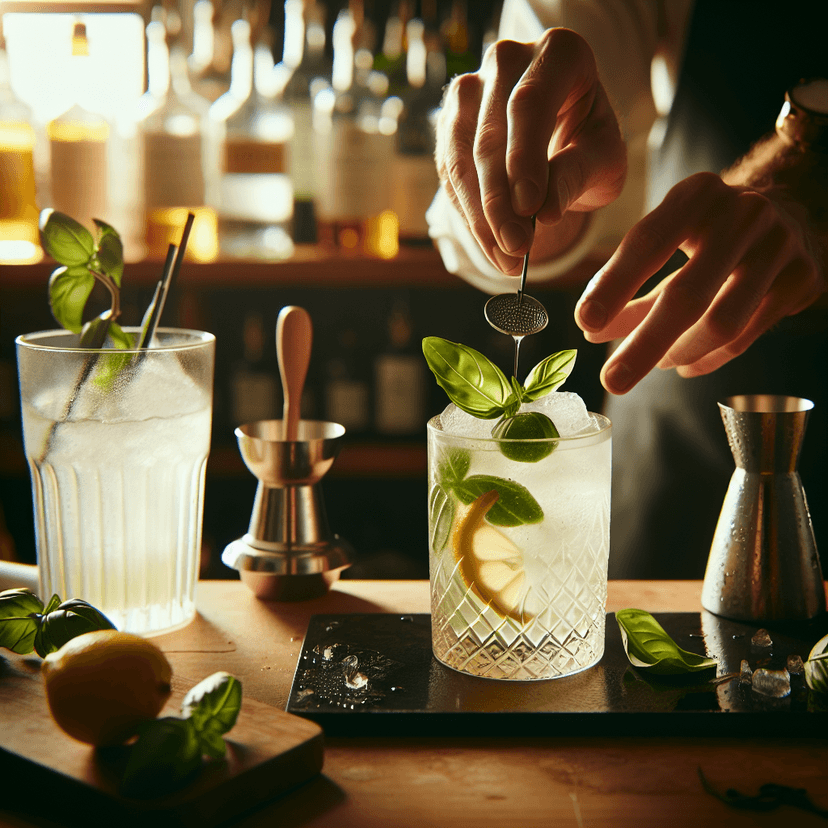 Basil Breeze Gin Fizz, Herbal gin cocktail with basil, lemon, honey ...