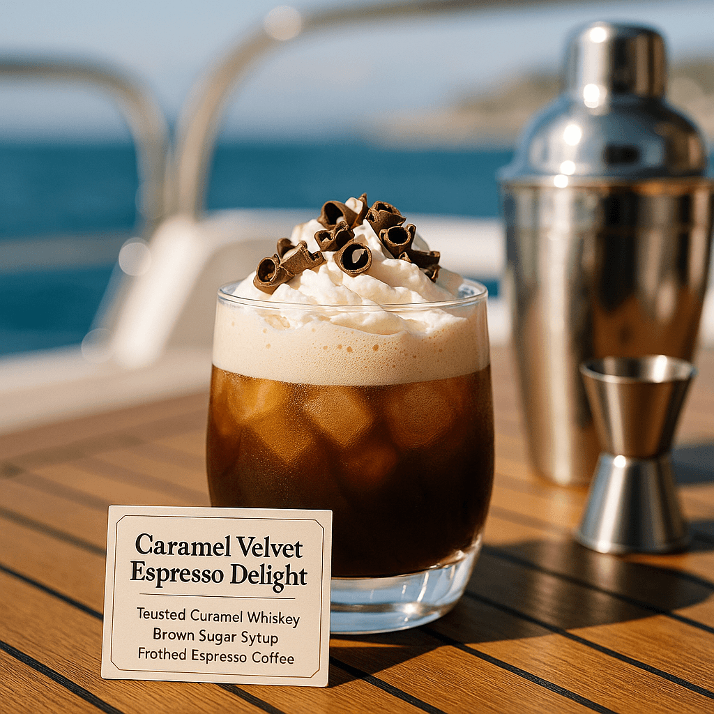 Caramel Velvet Espresso Delight, Luxurious fusion of whiskey and espresso