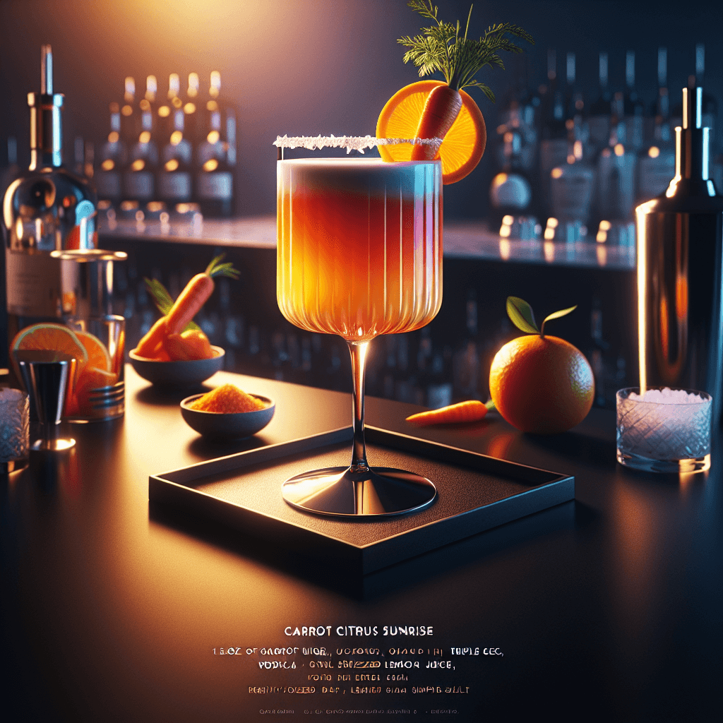 Carrot Citrus Sunrise, Vibrant, refreshing cocktail with carrot, orange ...