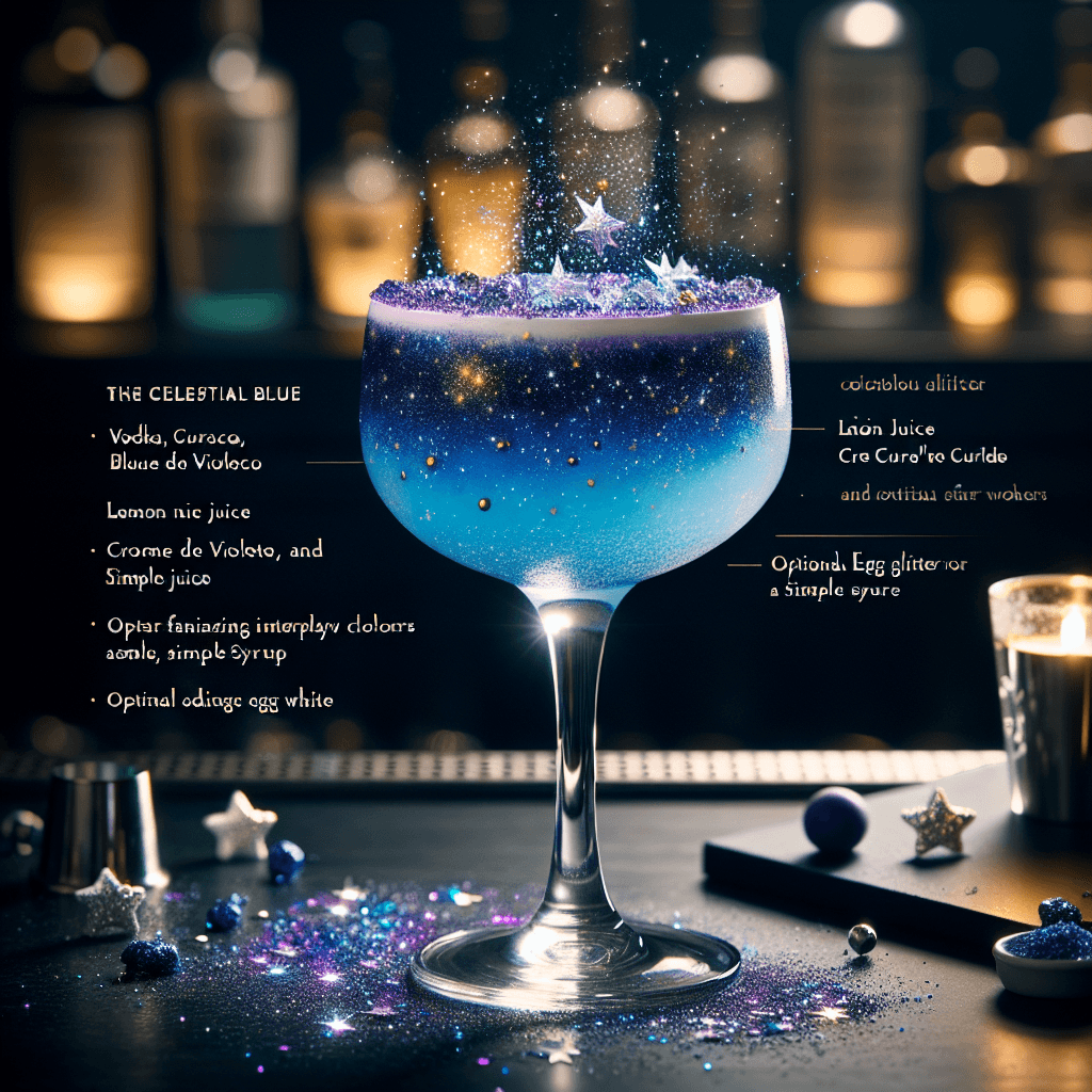 Celestial Blue, Vodka-based cocktail inspired by starry night