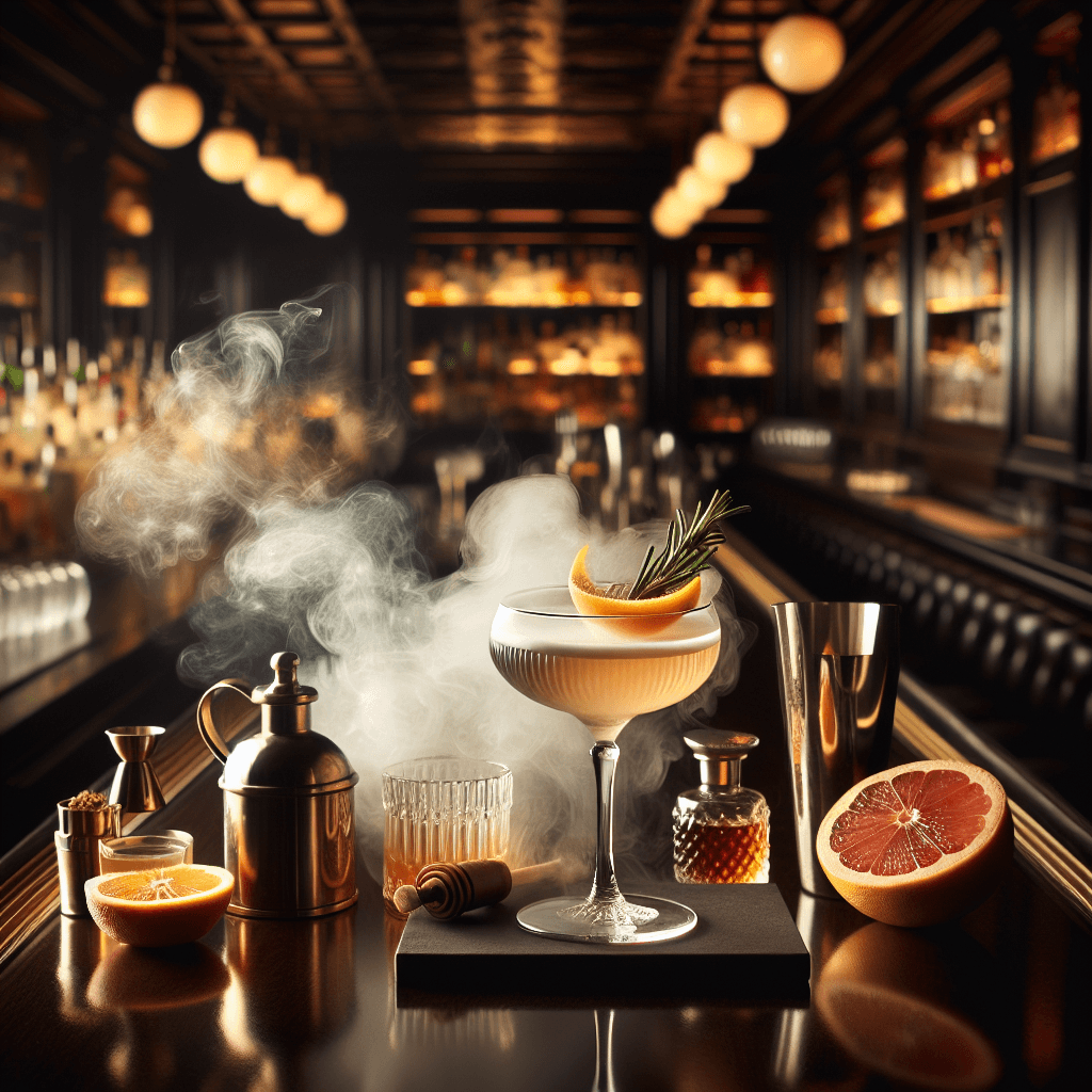 Citrus Mist Elixir, Citrus Mist Elixir cocktail with smoke infusion