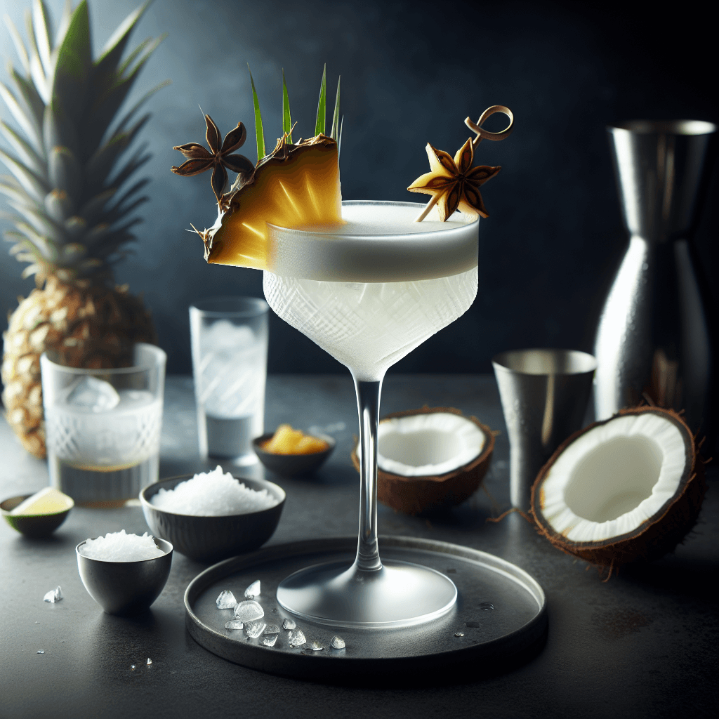 Cloud Nine Colada, Clarified Piña Colada with coconut and pineapple essence