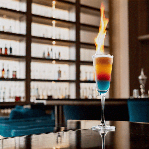 Cocktail Flamme Olympique, Visually captivating and flavor-packed drink ...