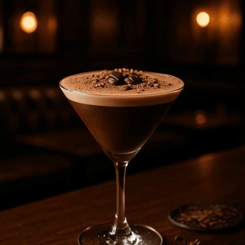 Cocoa Espresso Martini, Luxurious blend of chocolate and espresso in a velvety cocktail