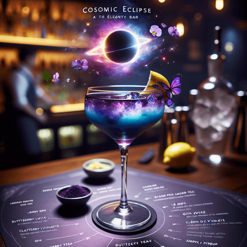 Cosmic Eclipse, Color-changing cocktail inspired by cosmic phenomenon