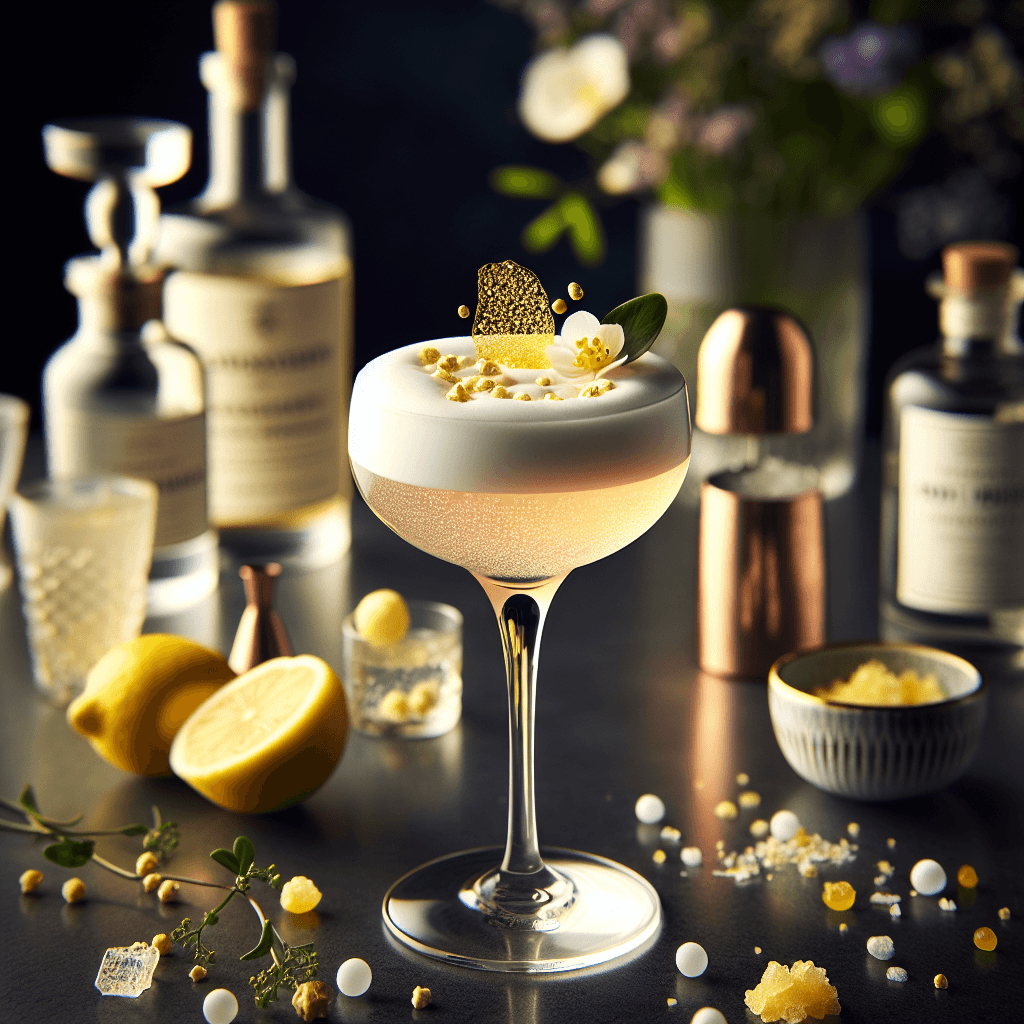 Cosmic Elegance, Sophisticated cocktail with a playful twist