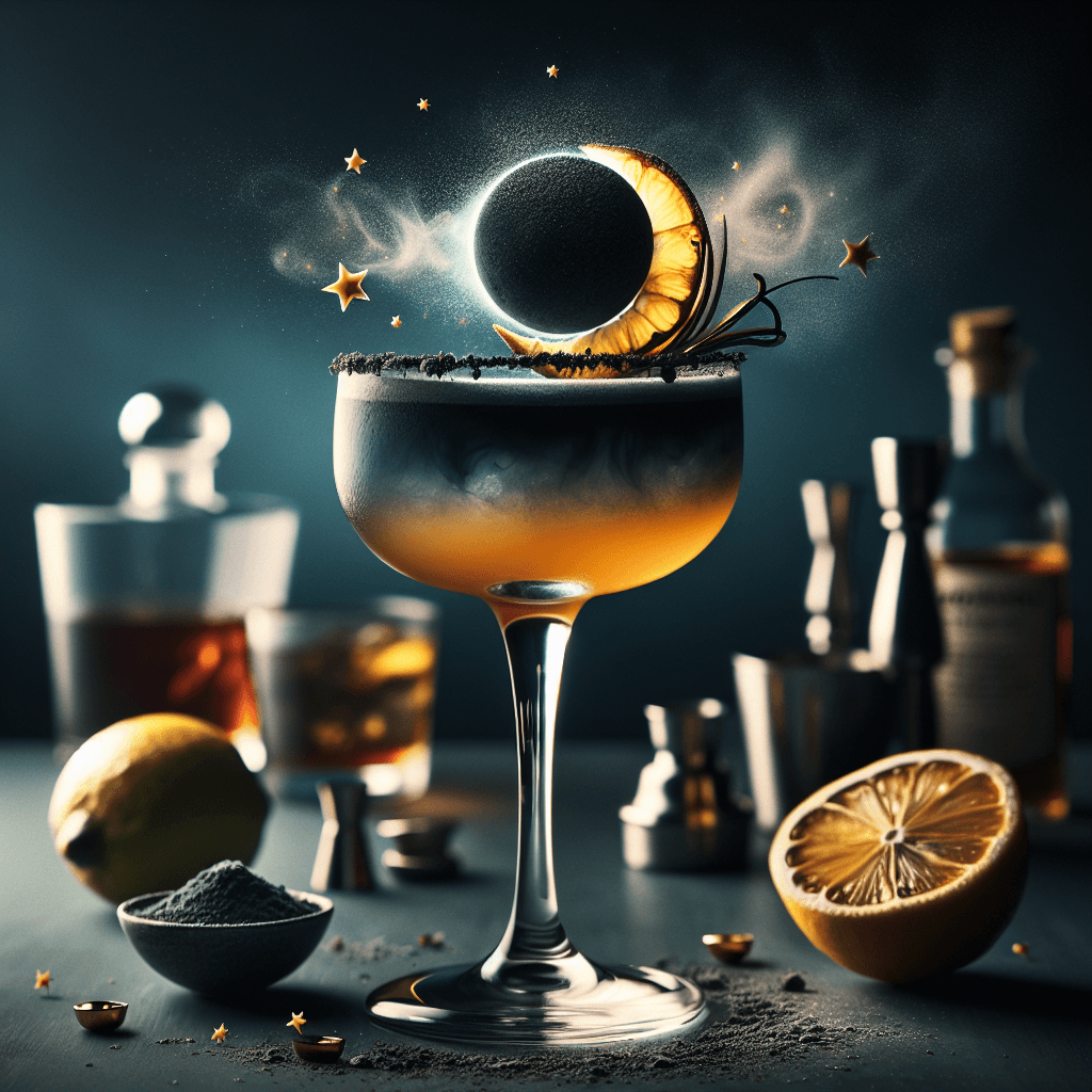 Cosmic Shadow, Eclipse-themed cocktail capturing celestial wonders