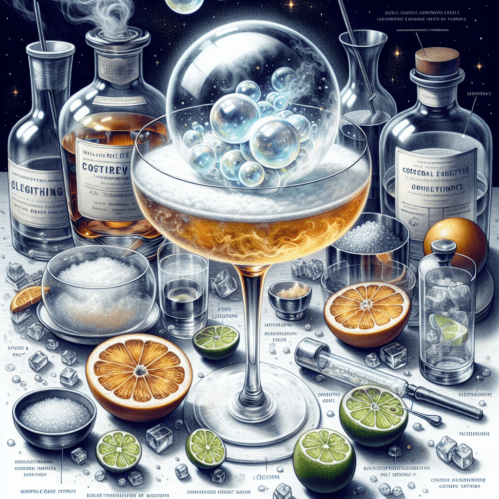 Cosmic Whiskey Sour, Interstellar cocktail with Saturn Rings and ...