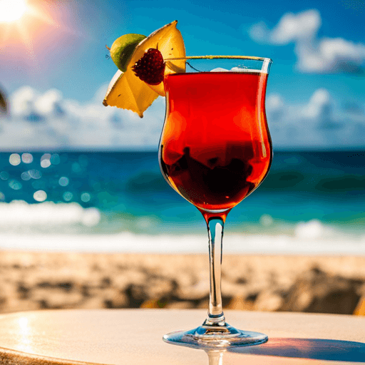 Crimson Corsair's Delight, Bold pirate-themed cocktail with spiced rum ...