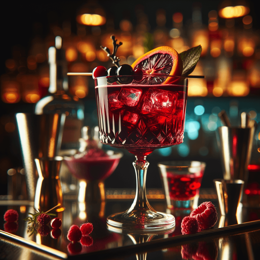 Crimson Elixir, Mysterious crimson cocktail with bold flavors and sweet ...