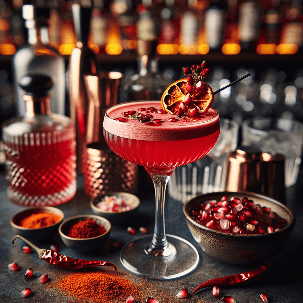 Crimson Heatwave, Spicy gin cocktail with botanical notes, heat, and ...
