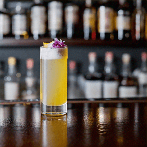 Desert Bloom Elixir, Floral-infused cocktail capturing essence of the ...