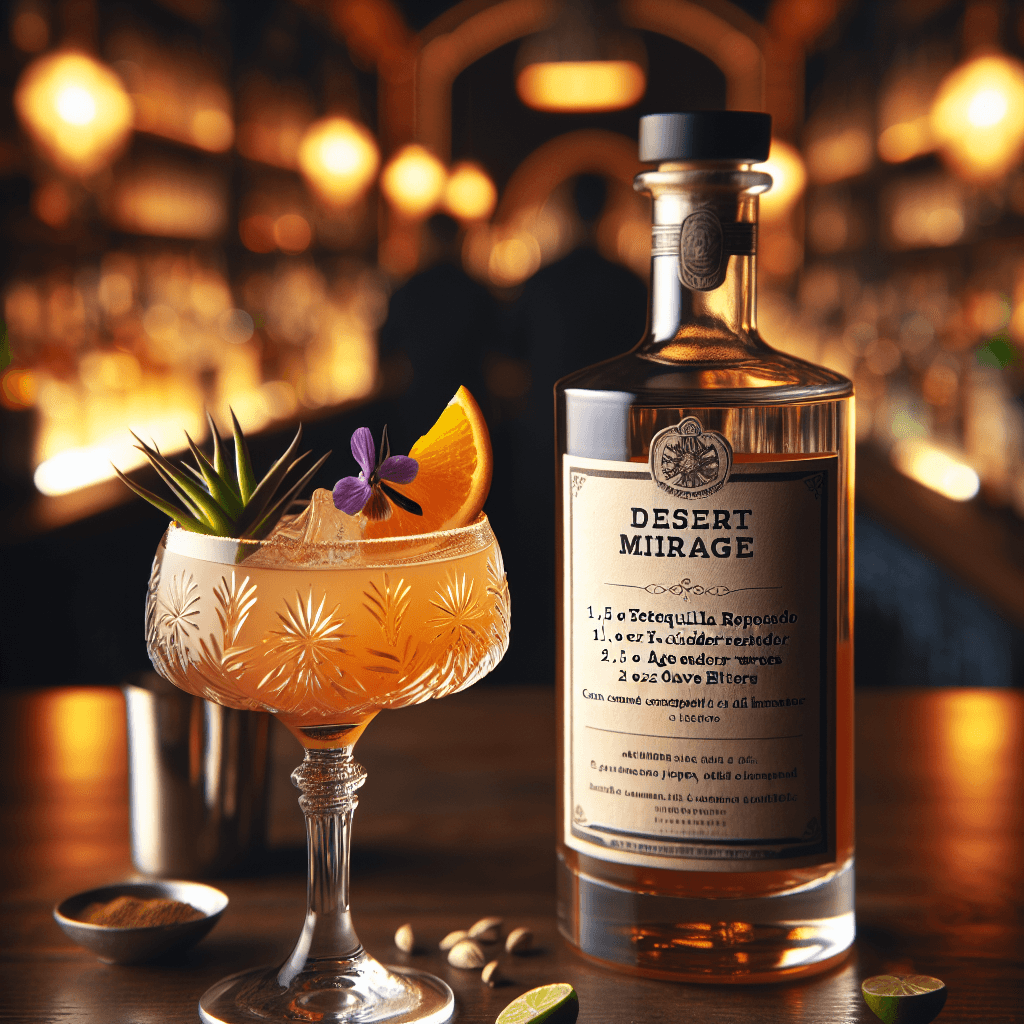 Desert Mirage, Cocktail with tequila, amaro, lime juice, and more