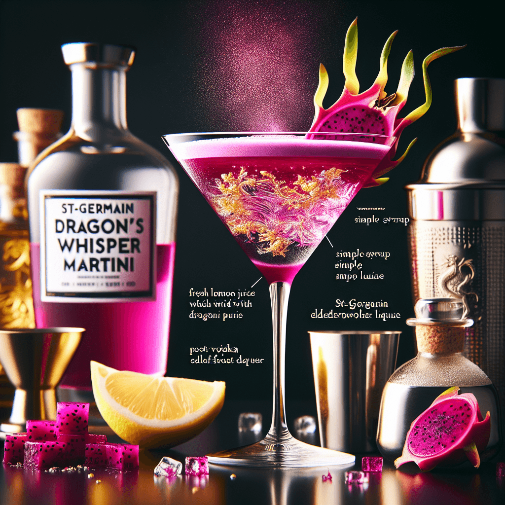 Dragon's Whisper Martini, Enchanting, vibrant cocktail with dragon ...
