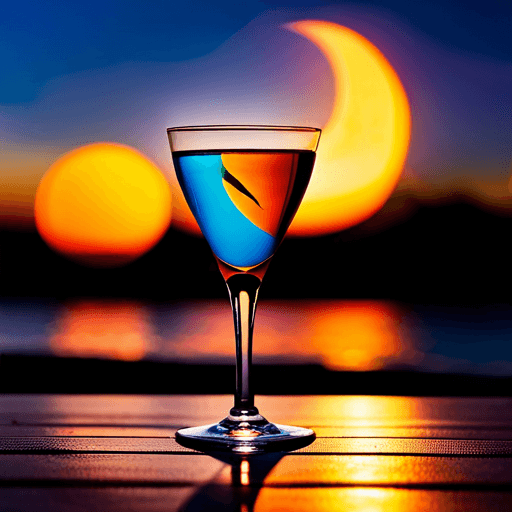 Eclipse Shadow Whiskey Twilight, Layered cocktail inspired by solar eclipse