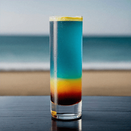 Eclipse Whirl, Stunning eclipse-themed cocktail with dark and bright layers