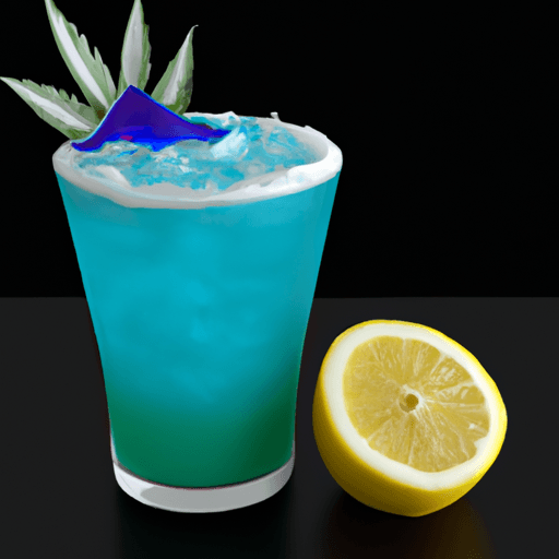 Electric Blue Punch, Sweet and sour blue cocktail with a punchy kick
