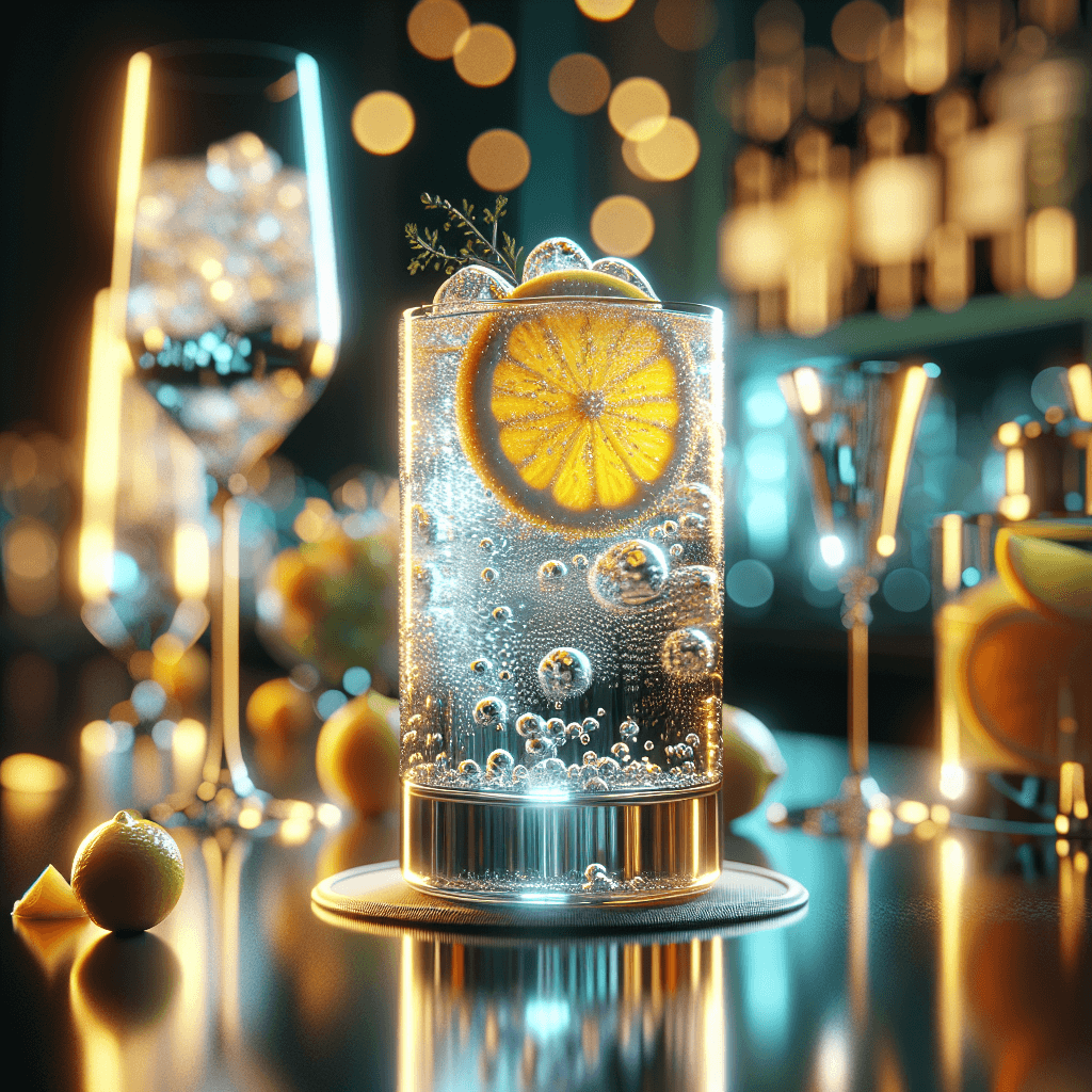 Electric Citrus Surge, Vibrant, zesty cocktail with vodka and energy drink