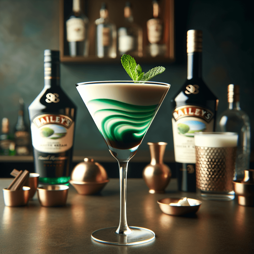 Emerald Cloud Martini, Creamy, dreamy cocktail with Bailey's, crème de ...