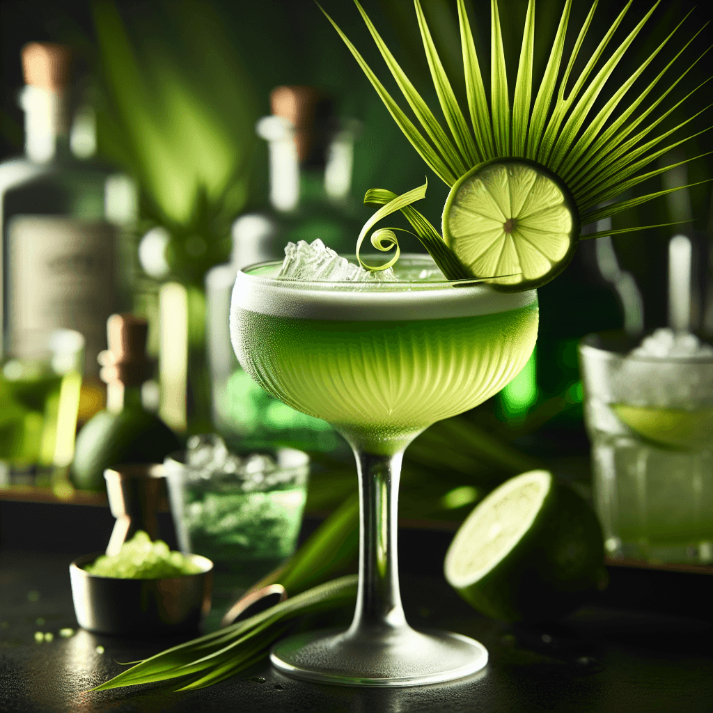 Emerald Pandan Enchantment, Vibrant pandan-infused gin cocktail with ...