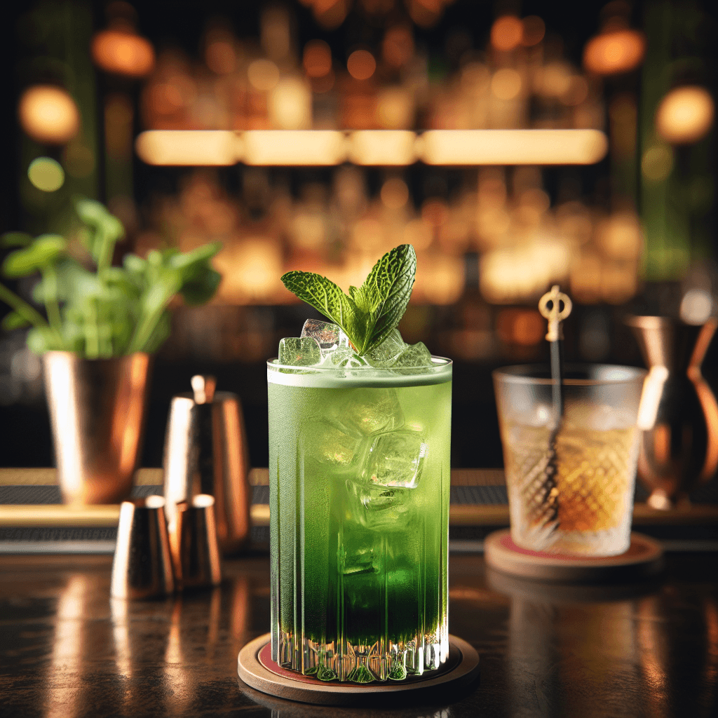 Emerald Zen Spice, Innovative matcha tea cocktail with vodka and spices