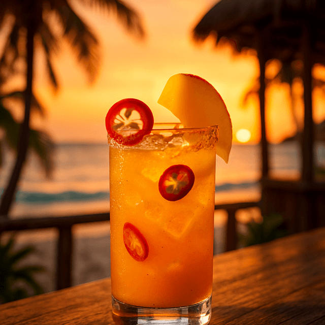 Fiery Tropic Tango, Bold and vibrant cocktail with chili and tropical ...