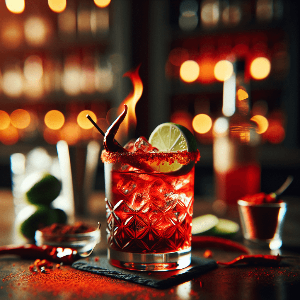 Flaming Crimson Zest, Fiery cocktail with bold flavors and stunning red ...