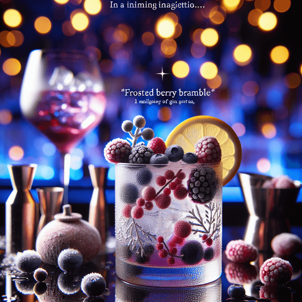 Frosted Berry Bramble, Sweet winter gin cocktail with berries and citrus