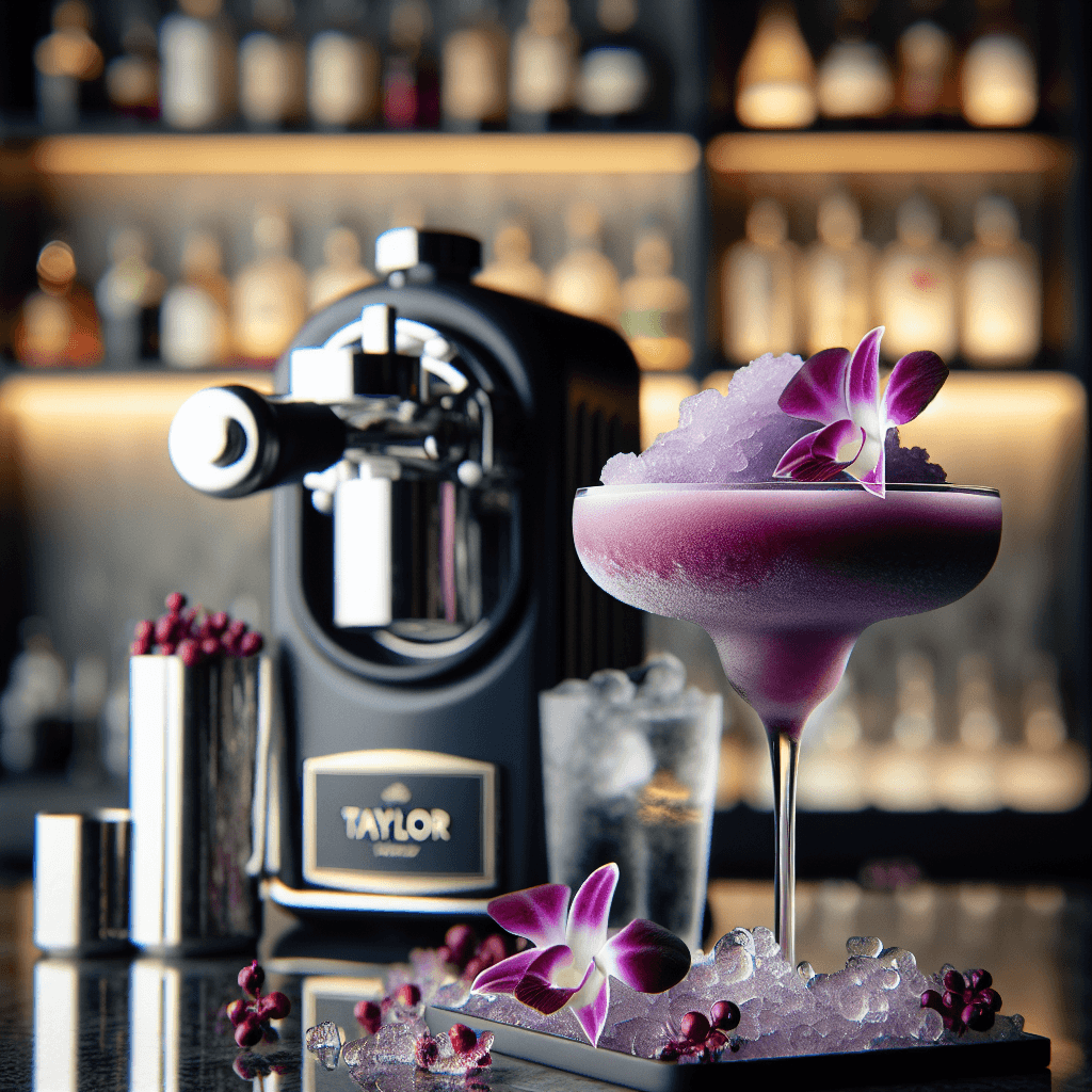 Frozen Velvet Orchid, Elegant lychee-lavender cocktail with citrus twist