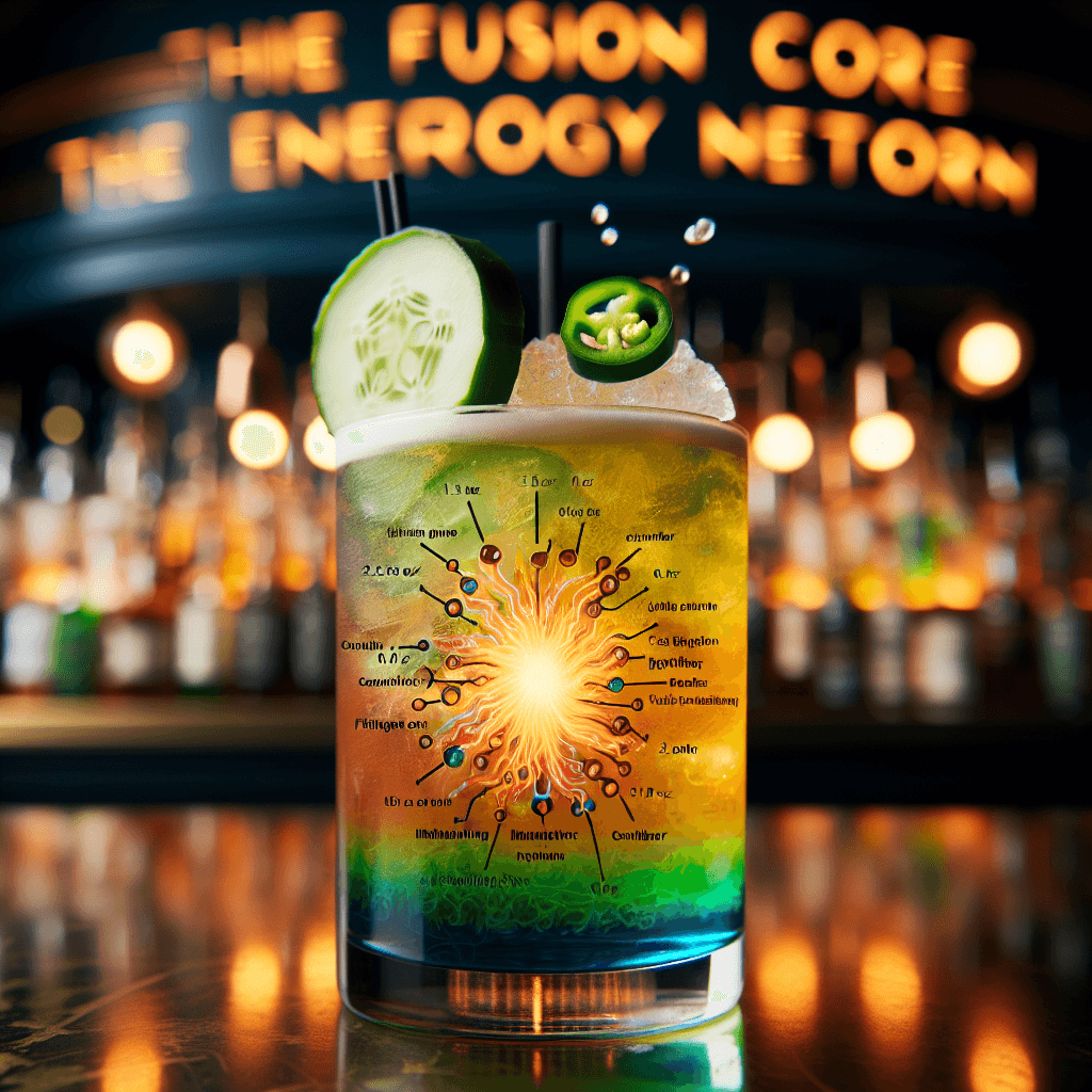 Fusion Core Fizz, Innovative cocktail with thermal energy essence and spicy kick