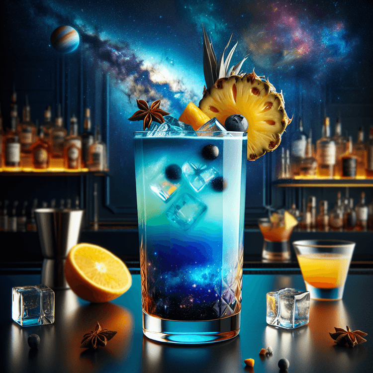 Galactic Blue Horizon, Interstellar cocktail with exotic flavors and ...