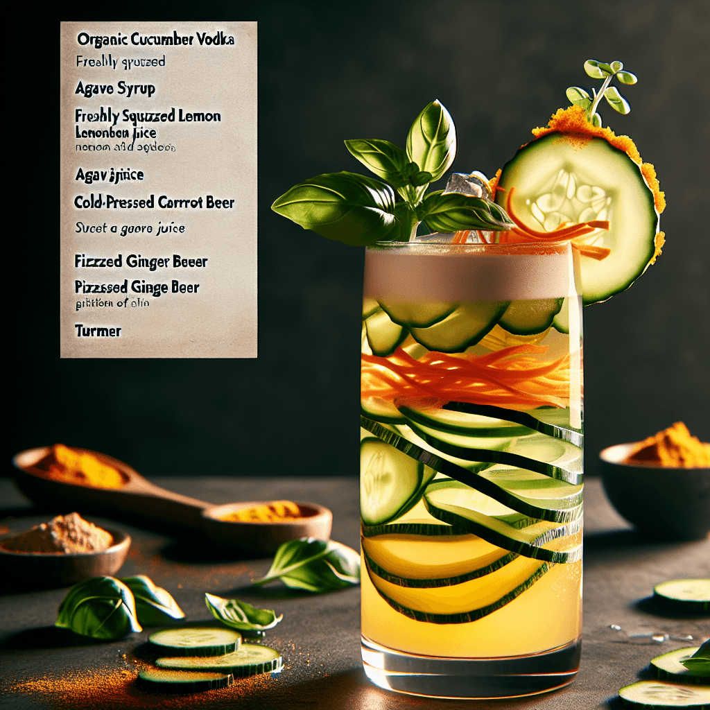 Garden of Eden Spritz, Refreshing garden cocktail with fresh vegetables ...