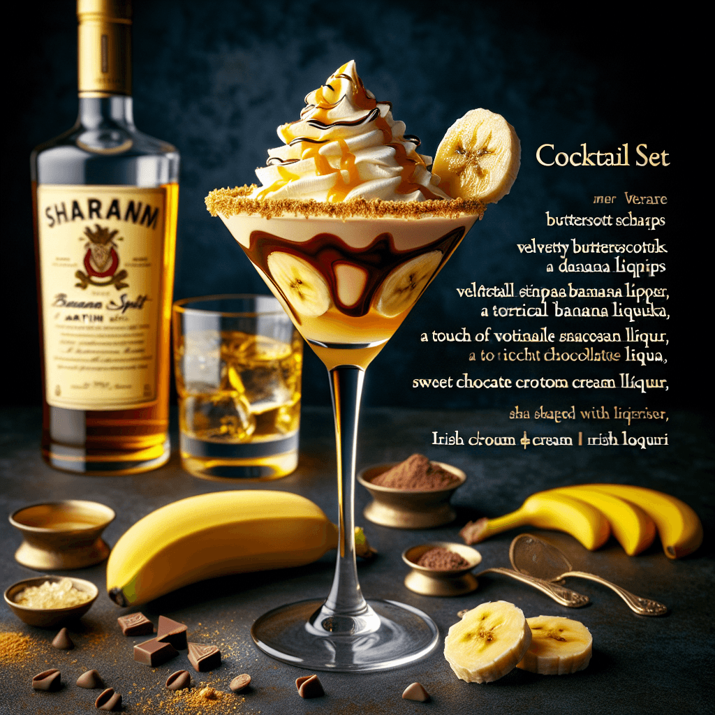 Golden Banana Split Martini, Luxurious Golden Banana Split Martini cocktail