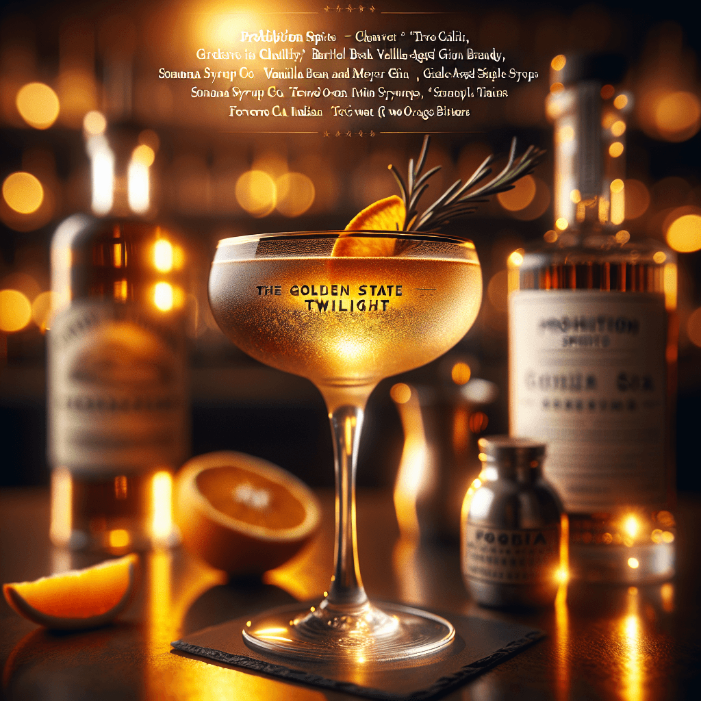 Golden State Twilight, California-inspired cocktail with brandy, gin ...