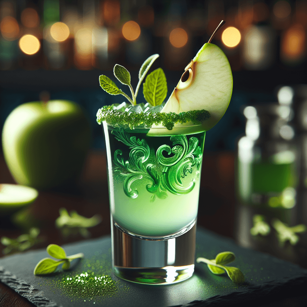 Green Fairy Elixir, Whimsical absinthe shot with green apple essence