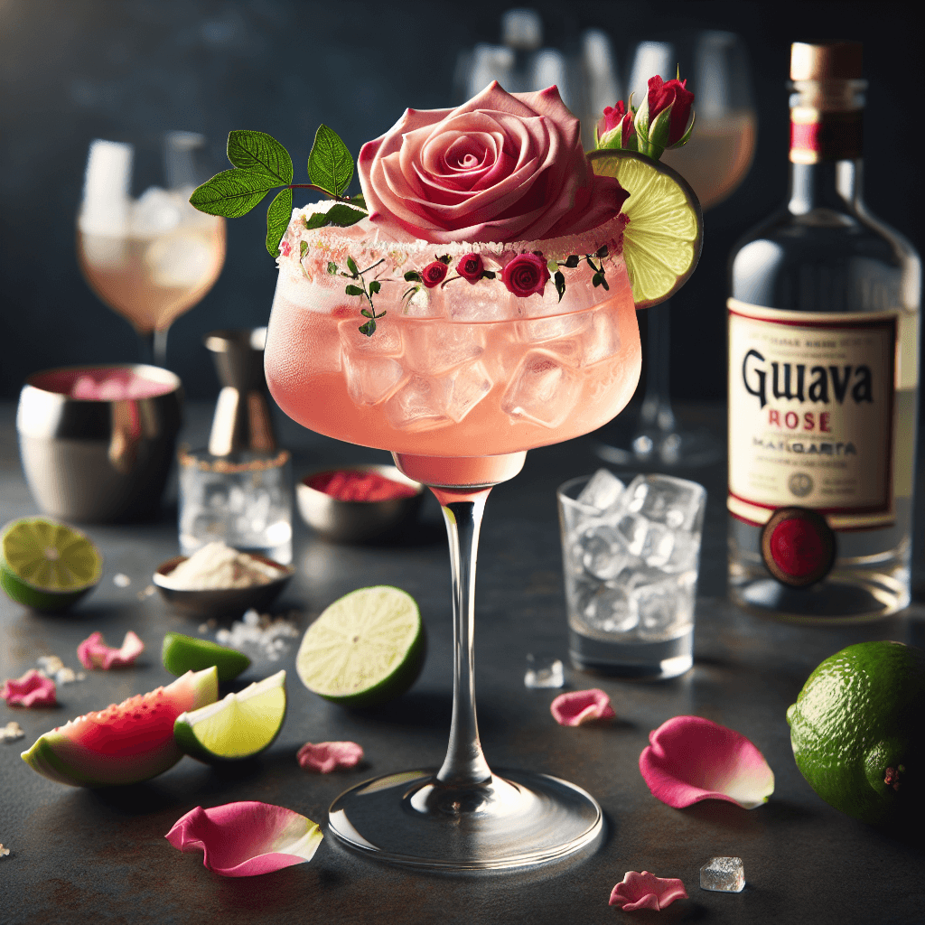Guava Rose Margarita, Refreshing and elegant cocktail with guava, roses ...
