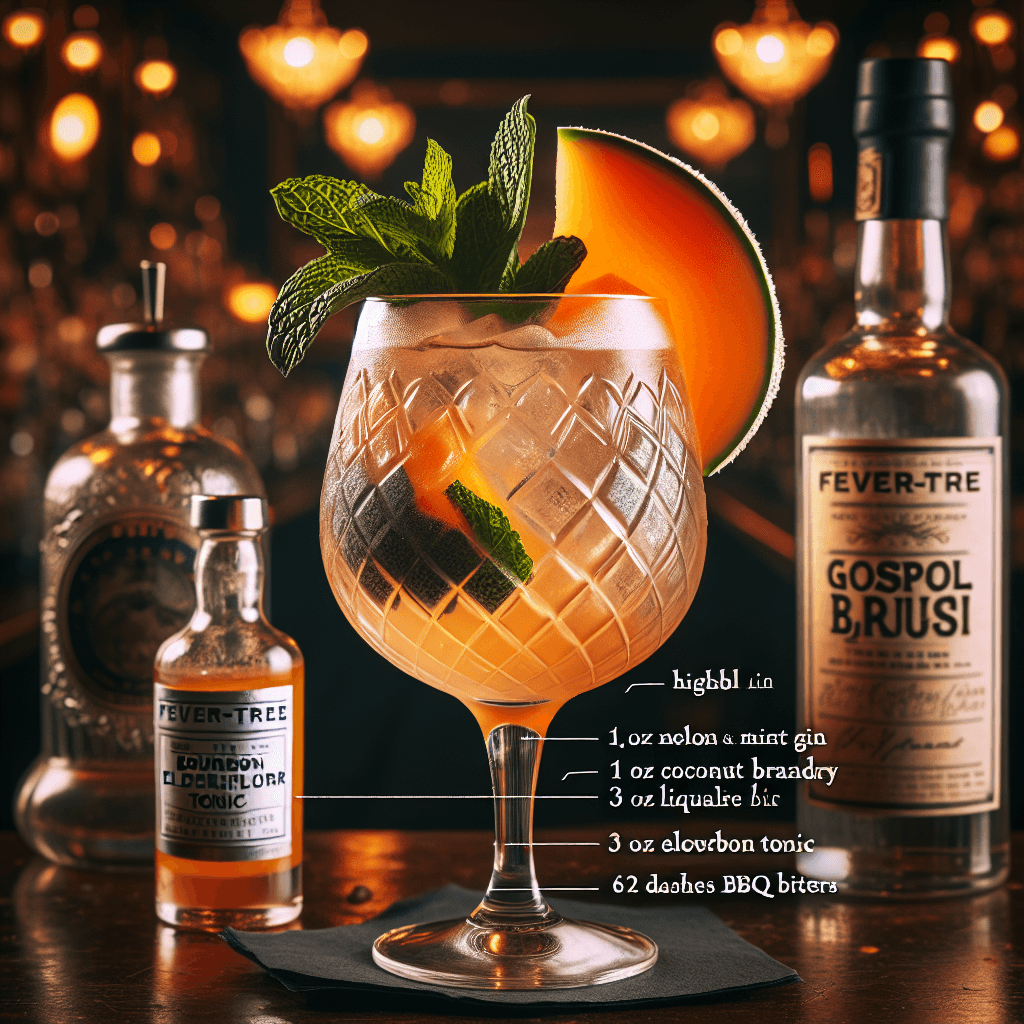 Heavenly Road to Mingle, Cantaloupe and mint-infused gin with coconut ...
