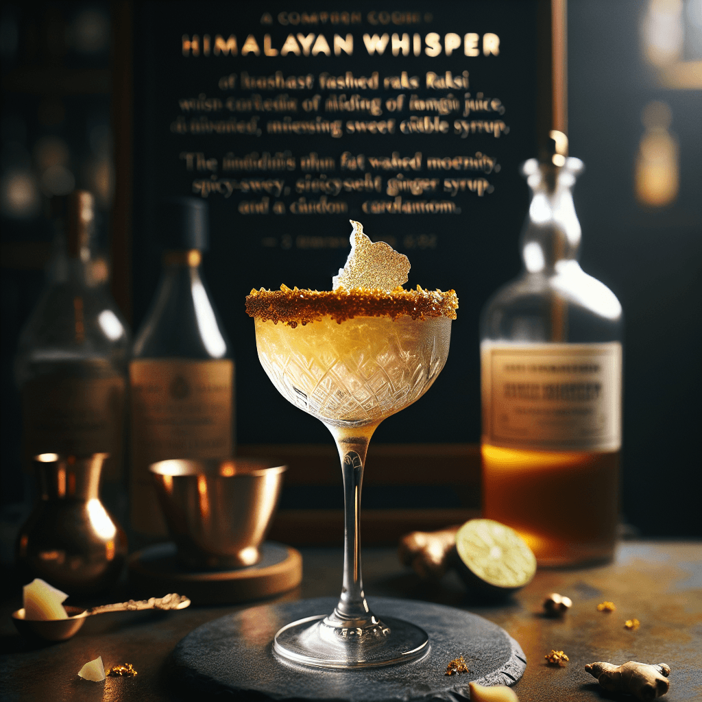 Himalayan Whisper, Nepali-inspired cocktail with fat-washed Raksi