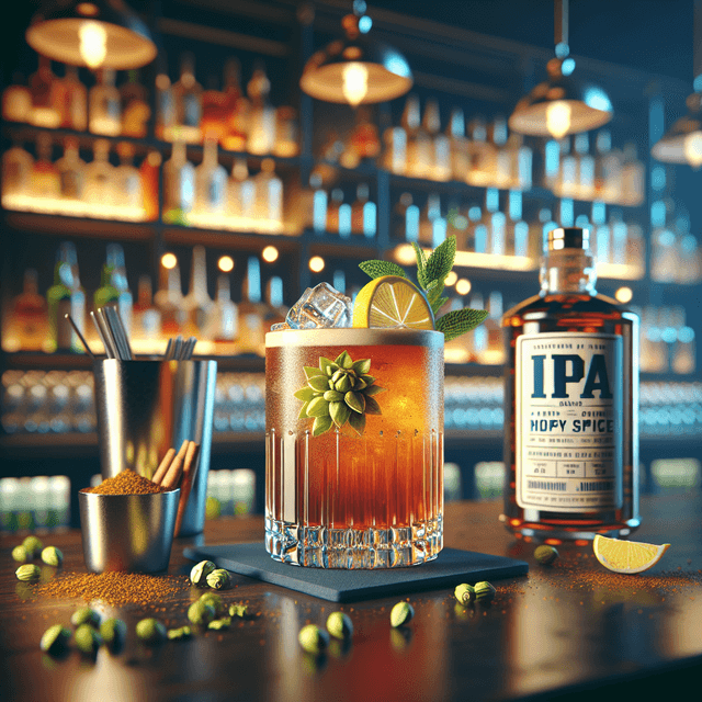 Hoppy Spice Elixir, Vibrant blend of citrus, hops, and exotic spices