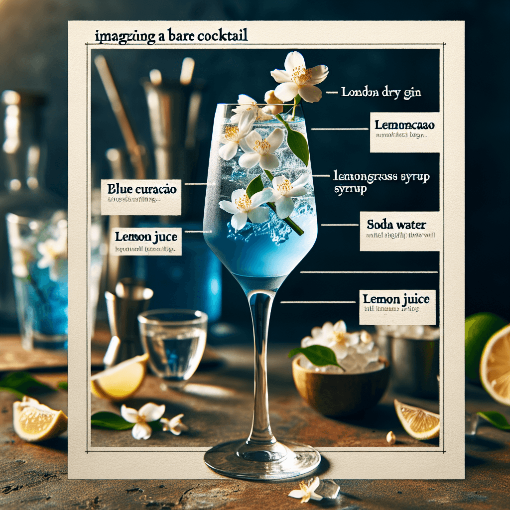 Jasmine Blue Breeze, Visually stunning floral and fruity cocktail with ...